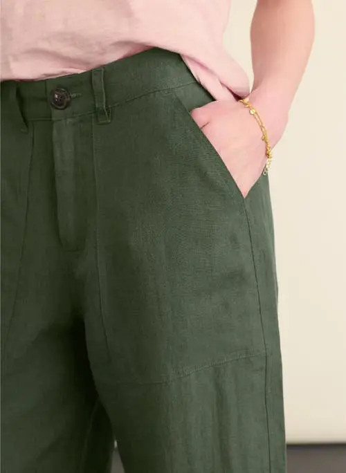 BAUKJEN Brett Linen Barrel Leg Trousers