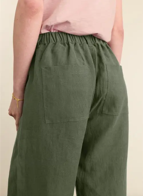 BAUKJEN Brett Linen Barrel Leg Trousers