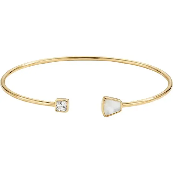 Argento Vivo Mother-of-pearl & Cubic Zirconia Cuff Bracelet - Gold