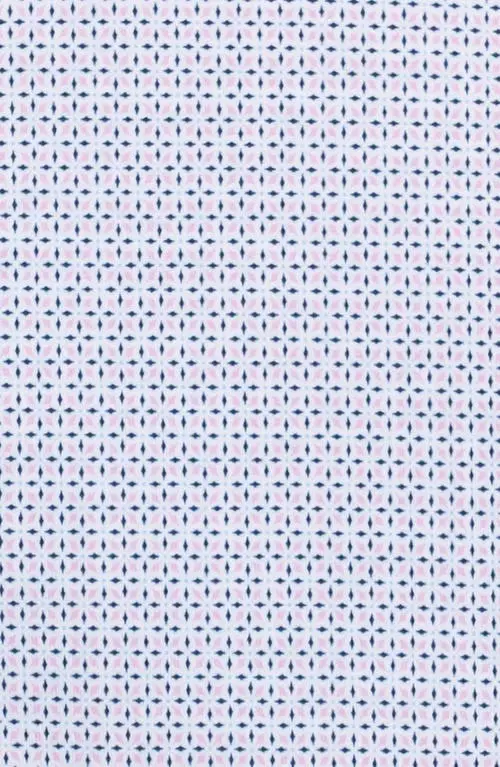 W.R.K Slim Fit Abstract Cross Reworked Button-up Shirt - White/pink