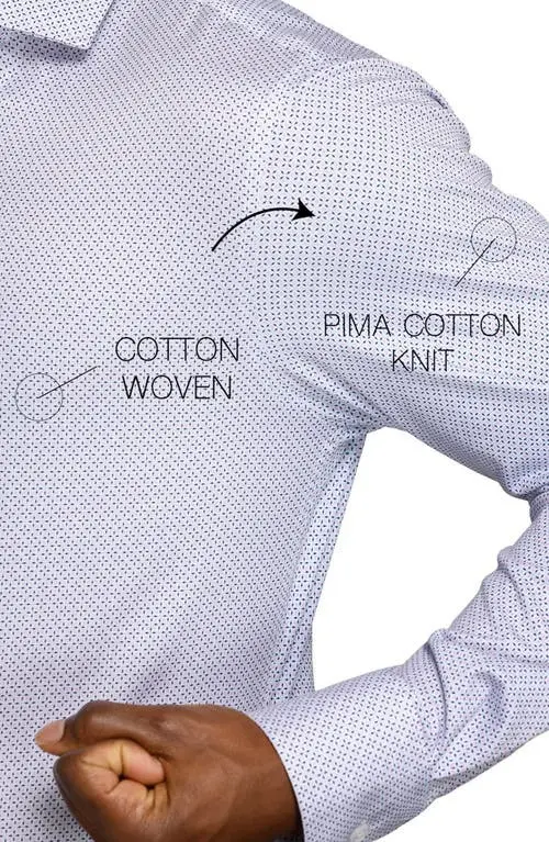 W.R.K Slim Fit Abstract Cross Reworked Button-up Shirt - White/pink