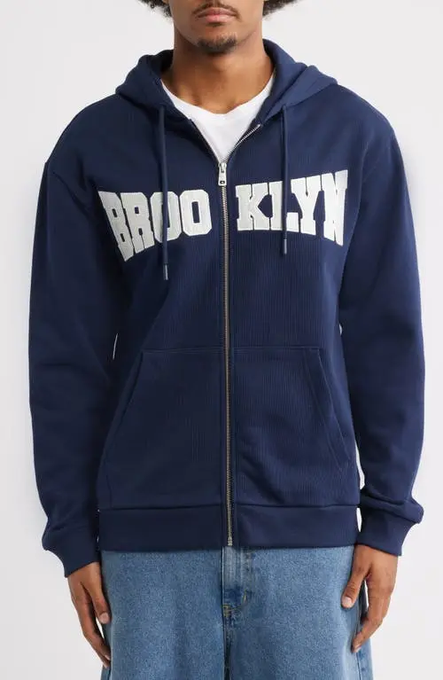Brooklyn Industries Logo Appliqué Zip Hoodie