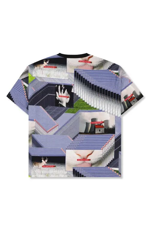 PLEASURES Crash Graphic Print Oversize Cotton T-shirt