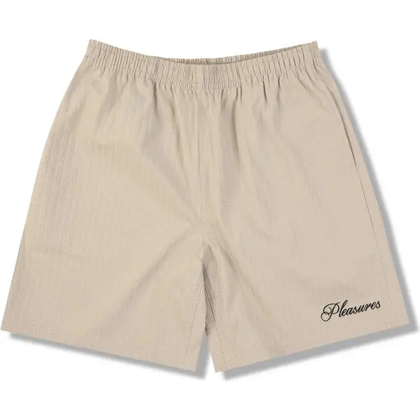 PLEASURES Textured Stripe Active Shorts - Beige