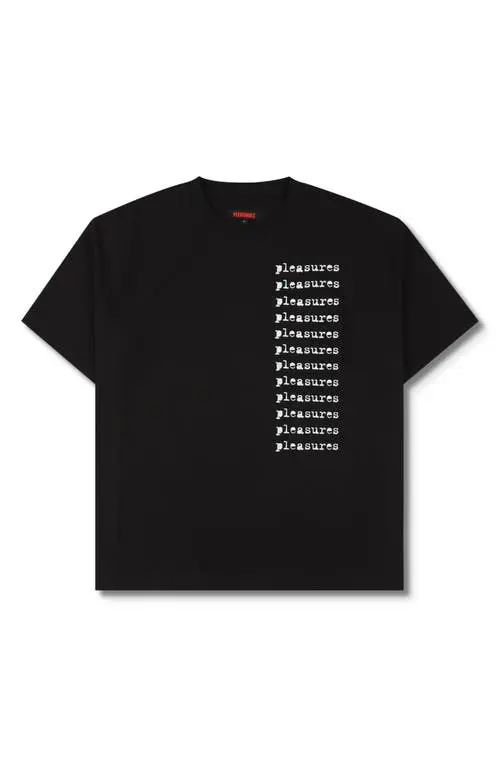 PLEASURES Slip Pocket Logo Graphic T-shirt - Black
