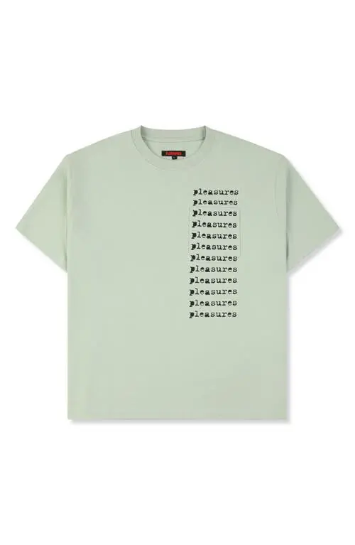 PLEASURES Slip Pocket Logo Graphic T-shirt - Sage