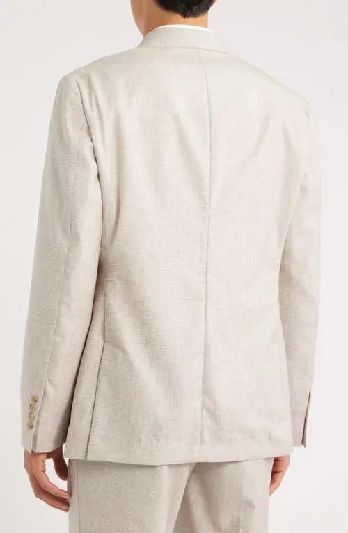 Vince Icon Relaxed Fit Tan Microcheck Wool Suit