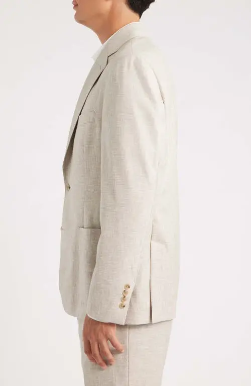 Vince Icon Relaxed Fit Tan Microcheck Wool Suit
