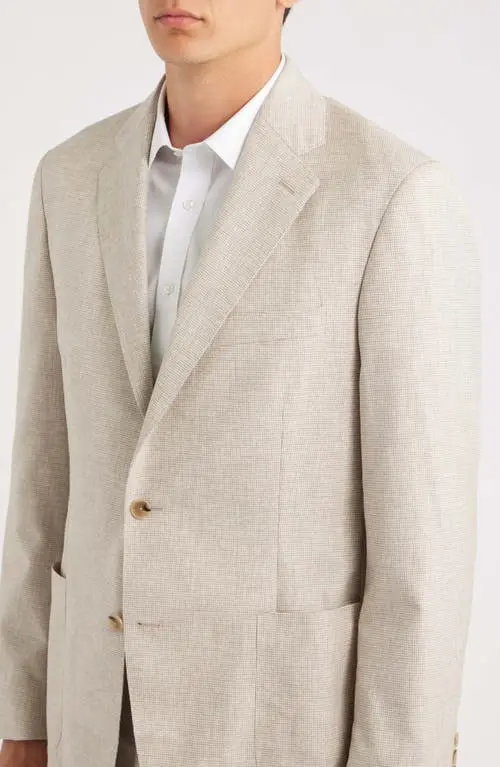 Vince Icon Relaxed Fit Tan Microcheck Wool Suit
