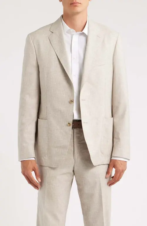 Vince Icon Relaxed Fit Tan Microcheck Wool Suit