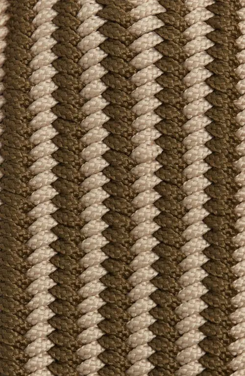 Nordstrom Woven Elastic Belt With Leather Trim - Olive Dark