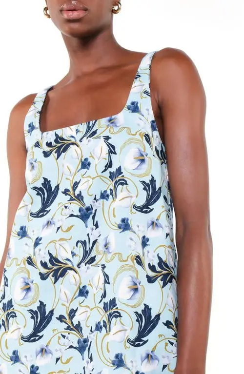 THE LULO PROJECT Floral Linen & Cotton Mini Dress