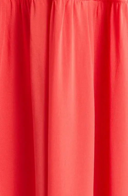 Elan Ruffle Shirred Tie Strap Sundress