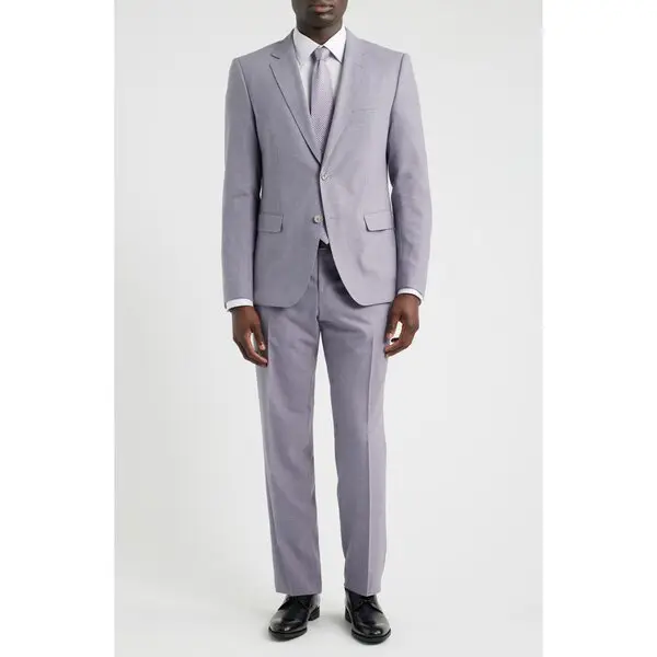 BOSS Huge Mélange Wool Suit - Medium Purple
