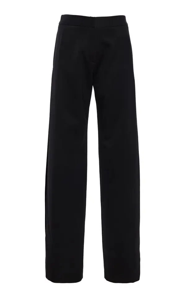Brandon Maxwell The Parks Side-pleated Virgin-wool Straight-leg Pants - Black