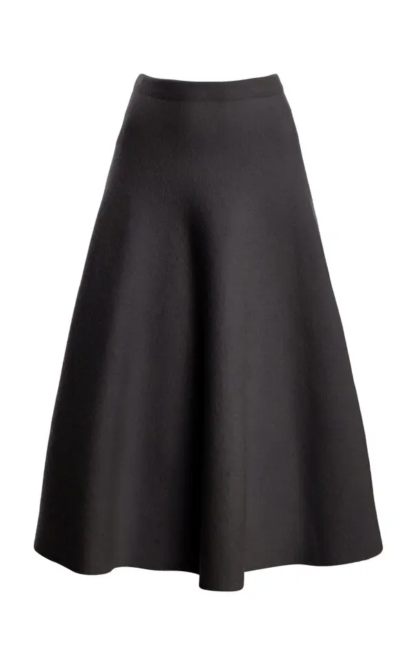 Brandon Maxwell Virgin-wool Midi Skirt