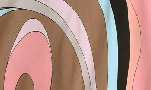 L'Agence Abstract Swirl Halterneck Maxi Dress