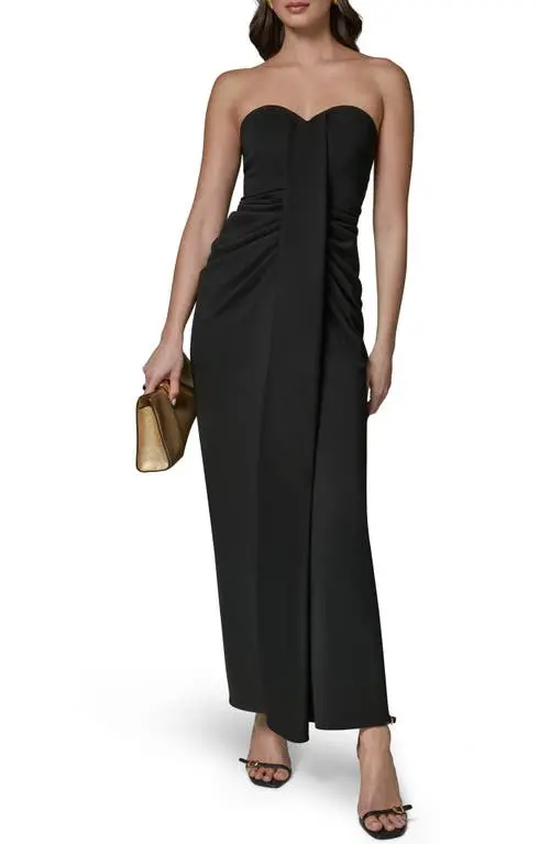 Donna Karan New York Strapless Draped Column Gown