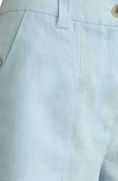 REISS Ashby Linen Shorts - Light Blue