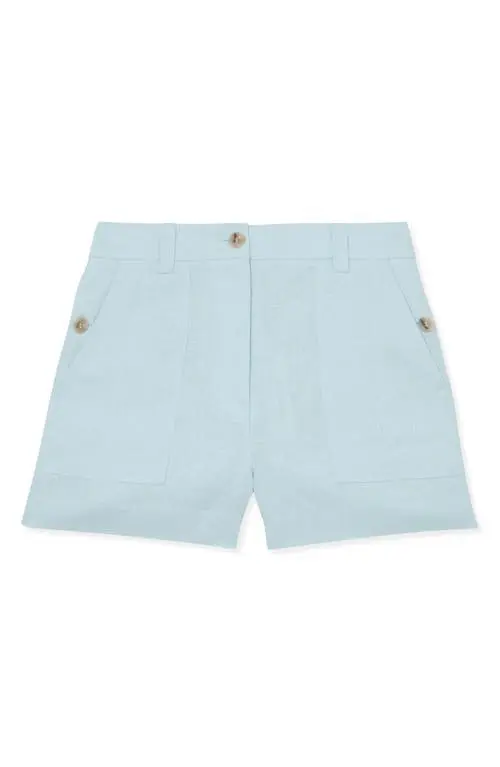 REISS Ashby Linen Shorts - Light Blue