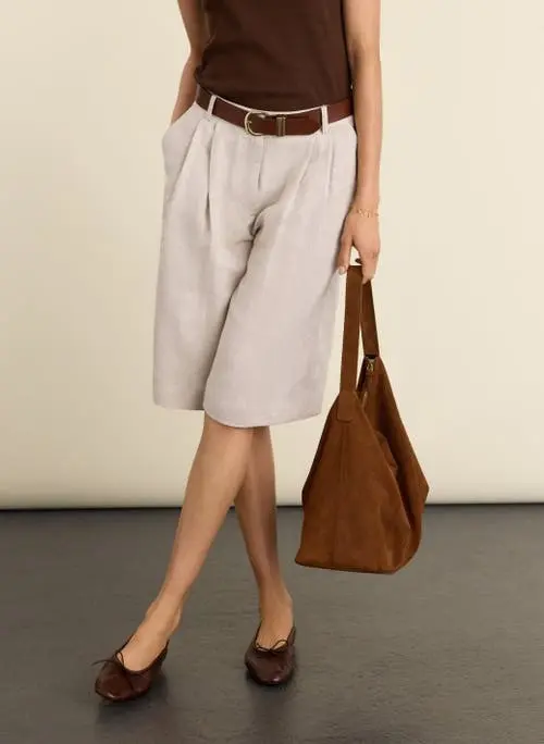BAUKJEN Tobi Long Tailored Linen Shorts