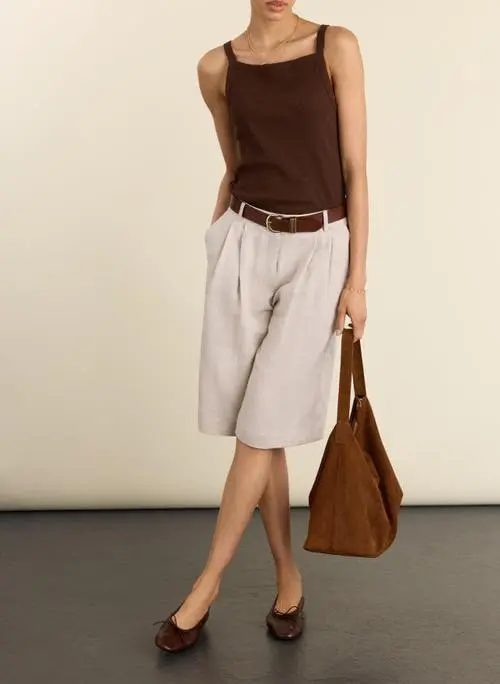 BAUKJEN Tobi Long Tailored Linen Shorts