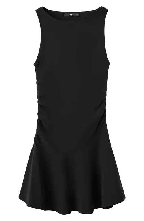 Mango Sleeveless Shirred Minidress