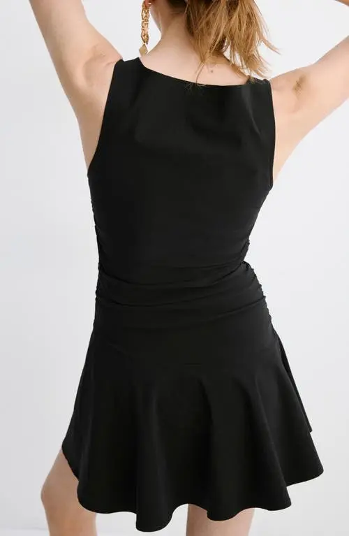 Mango Sleeveless Shirred Minidress
