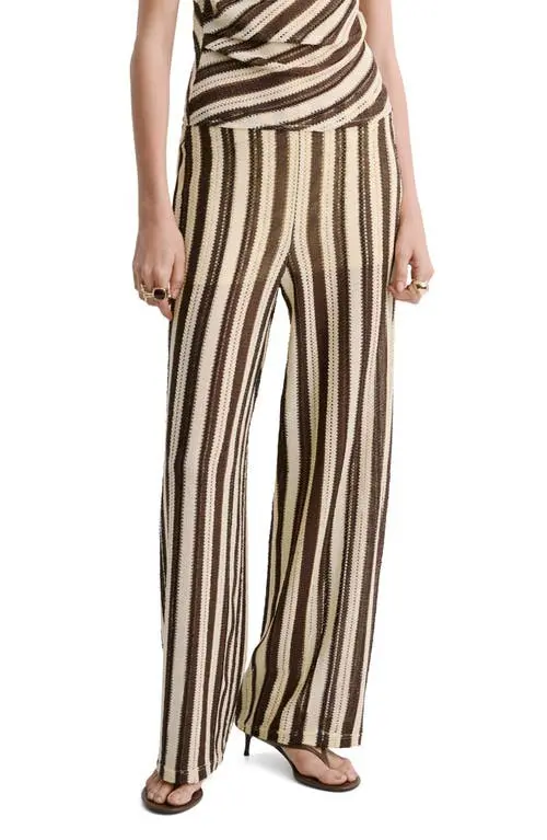 Mango Stripe Open Stitch Knit Pants