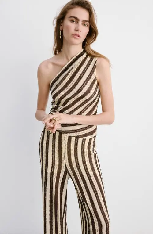 Mango Stripe Open Stitch Knit Pants