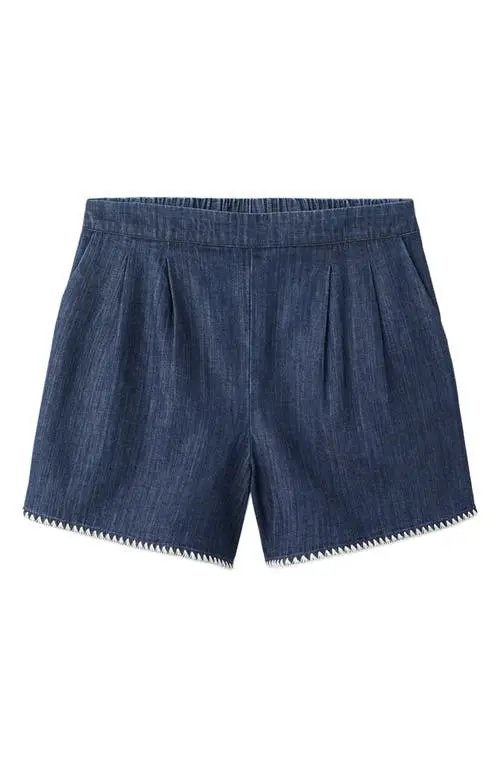Mango Pleated Pull-on Denim Shorts