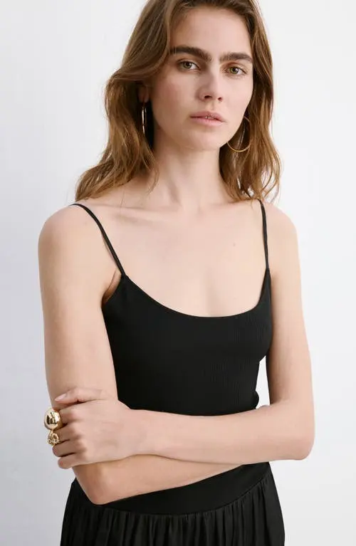 Mango Lace-up Back Drop Waist Mixed Media Dress