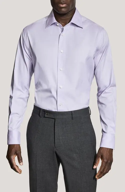 JACK VICTOR Dream Cotton Stretch Twill Dress Shirt - Lilac