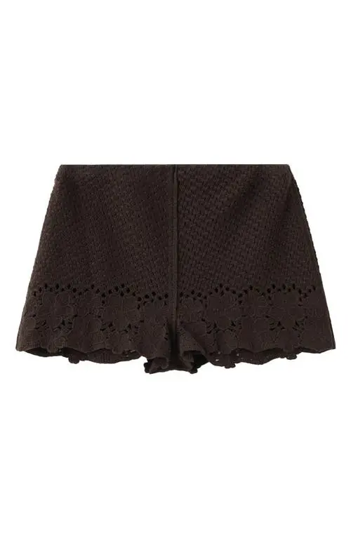 Mango Crochet Mid Rise Mini Shorts