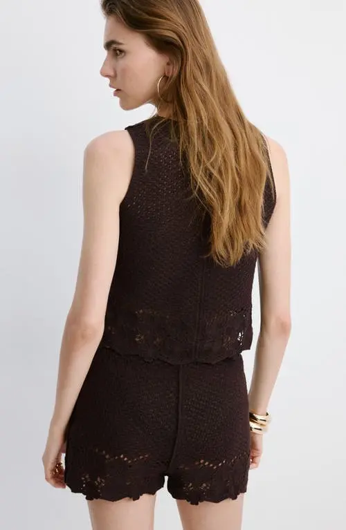 Mango Crochet Mid Rise Mini Shorts