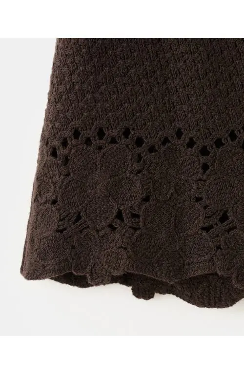 Mango Crochet Mid Rise Mini Shorts