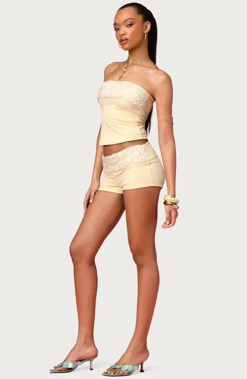 EDIKTED Sequin Embellished Strapless Tube Top