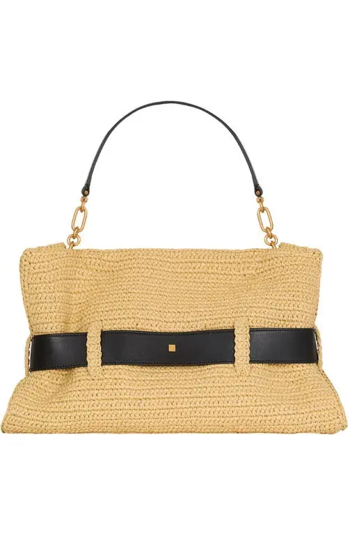 Balmain Medium Anthem Bag In Smooth Leather And Crochet
