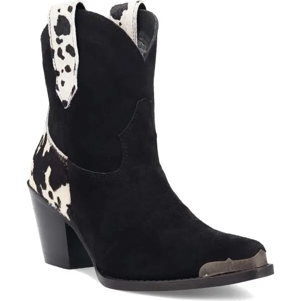 DINGO Texas Charm Calf Hair Bootie - Black