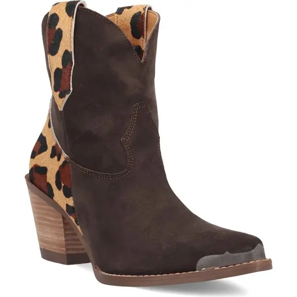 DINGO Texas Charm Calf Hair Bootie - Brown