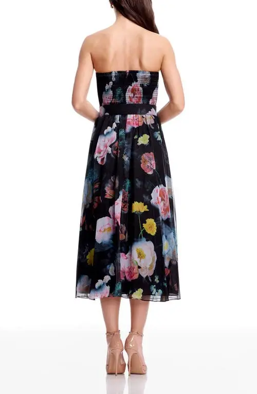 Dress The Population Jenny Floral Strapless Cocktail Dress