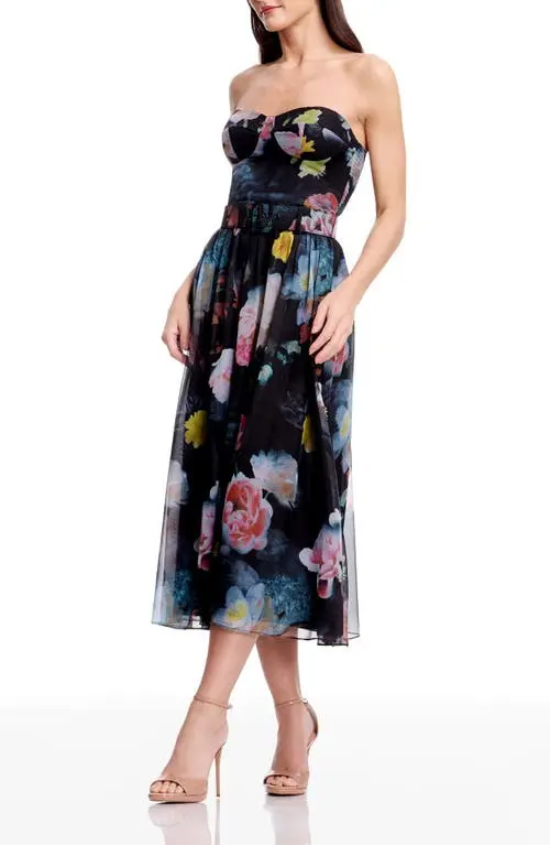 Dress The Population Jenny Floral Strapless Cocktail Dress