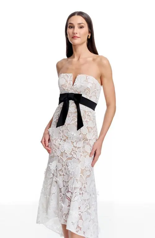 Dress The Population Lucia Floral Lace High-low Cocktail Dress