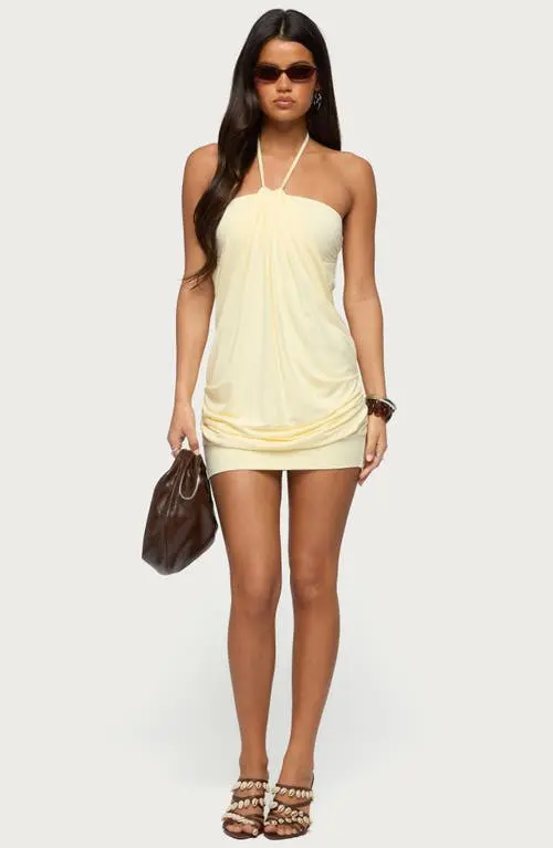 EDIKTED Lugenia Drape Halter Minidress