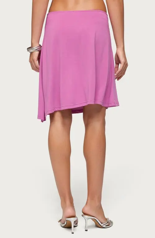 EDIKTED Fiori Buckle Asymmetric Midi Skirt