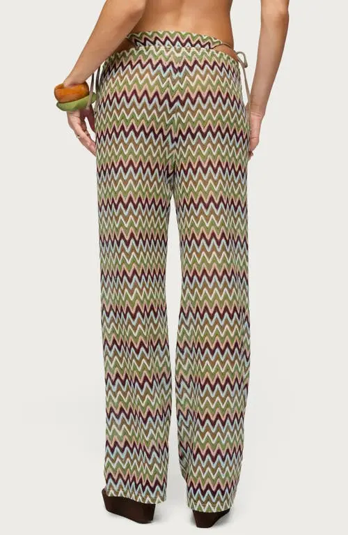 EDIKTED Mindee Crochet Zigzag Pants