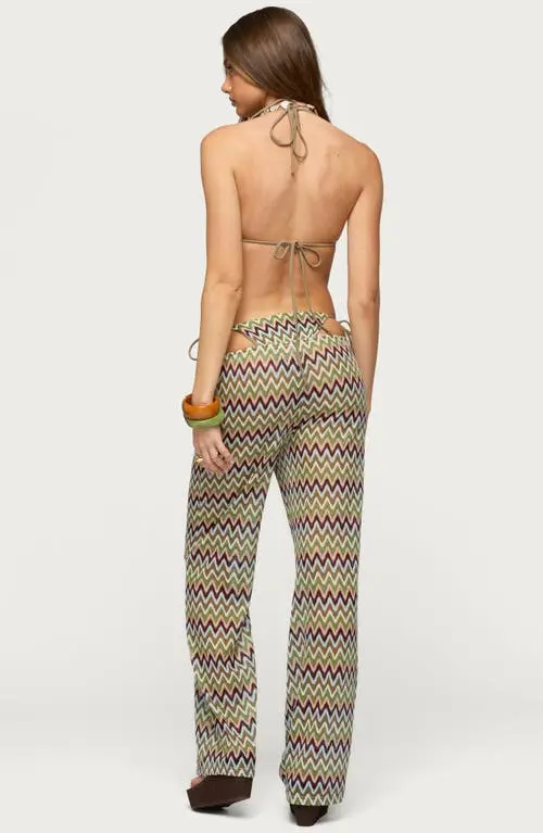 EDIKTED Mindee Crochet Zigzag Pants