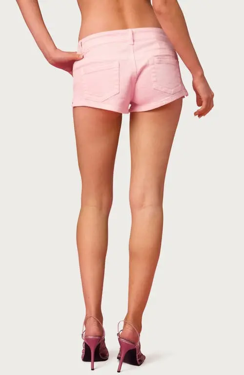 EDIKTED Low Rise Denim Micro Shorts