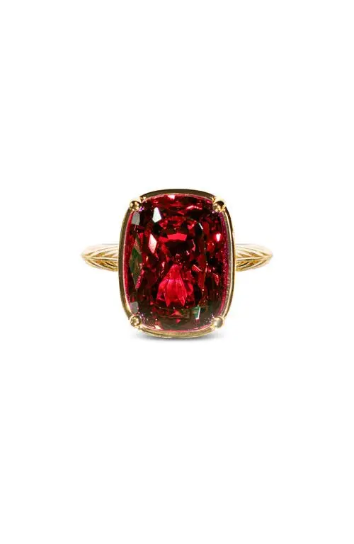 Sterling Forever Elongated Cushion-cut Cubic Zirconia Cocktail Ring - Gold/garnet