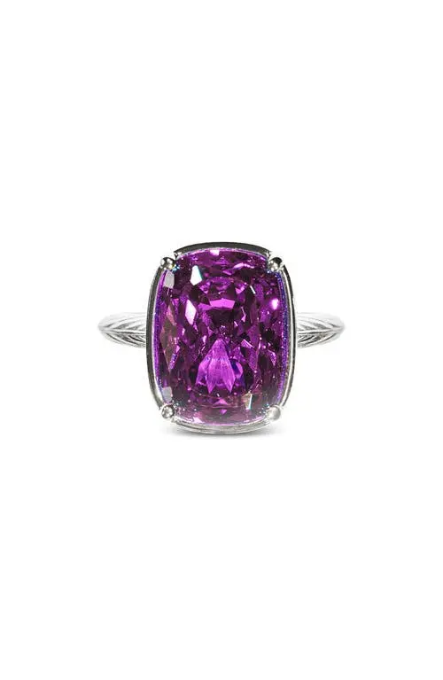 Sterling Forever Elongated Cushion-cut Cubic Zirconia Cocktail Ring - Silver/amethyst
